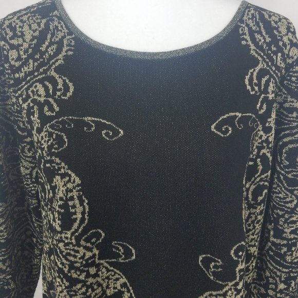 Ruby Rd. | Sweaters | Ruby Rd Black Gold Metallic Sweater | Poshmark